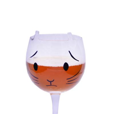 China Cat Shaped 400ml Crystal Balloon 14 Oz Wine Glasses for sale