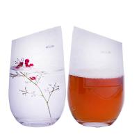 China Bevel Oblique Edge Stemless Crystal Wine Glass With Angle Top for sale