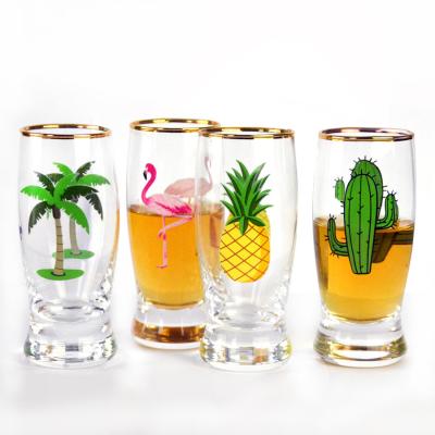China Color Decal Printed Unique Shot Glasses for sale