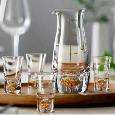 China Gold Foil Bottom Shot Glass Set for sale