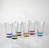China Handpainted Rainbowl Bottom Crystal Shot Glasses For Pub for sale