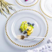 China Gold Decorated Glass Charger Plates for sale