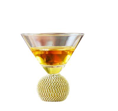 China Golden Bottom Crystal Cocktail Glasses for sale