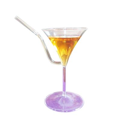 China Borosilicate Vintage Cocktail Glasses With Straw for sale