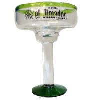 China Mexican Style Green Color Rim Unique Crystal Cocktail Glasses for sale