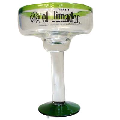 China Mexican Style Green Color Rim Unique Crystal Cocktail Glasses for sale