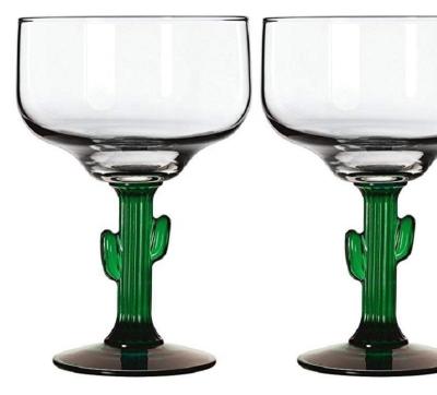 China Ins Cactus Plant Stemed Round Vintage Martini Glasses for sale