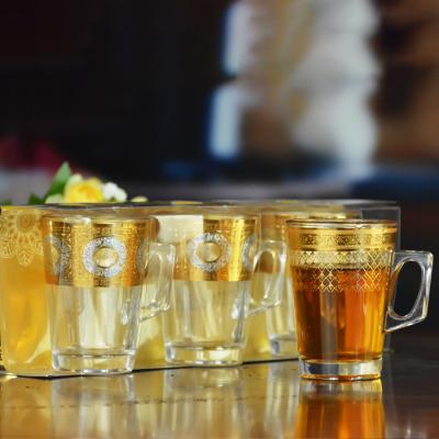 China Golden Decorated Gold Decal Tumbler Drinking Glasses for sale