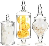 China Bird Handle Glass Canister With Lid for sale