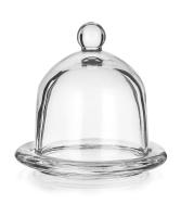China Mini Round Glass Storage Jars With Cover Lid , Glass Kitchen Canisters for sale