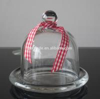 China Transparent Oval Lead Free Glass Butter Keeper ,  Clear Butter Plate for sale