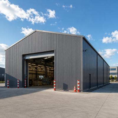 China Energy Efficient Steel Frame Prefab Building Clear Span For Warehouses Workshops Storage for sale