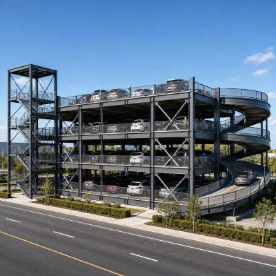 China Multi Level Prefabricated Steel Parking Structure Customized Steel Frame Car Park for sale