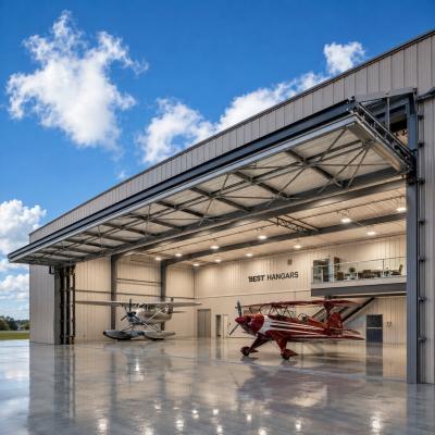 China Hot Dip Galvanised Prefabricated Steel Structure Steel Hangar Buildings For Aircraft Storage for sale