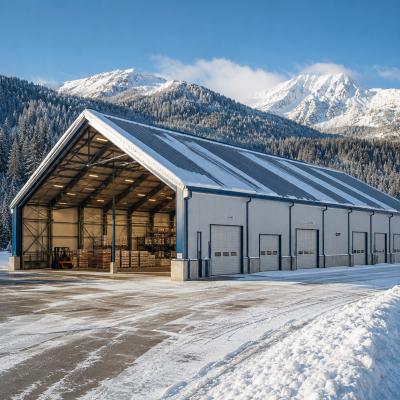 China Heavy Snow Load Prefabricated Steel Warehouse Metal Building Cold Climate Rated Building for sale