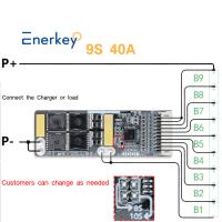 China Rechargeable Lithium Ion Battery Pack With BMS 9S 40A 37V Li-Ion Cell 18650 BMS for sale