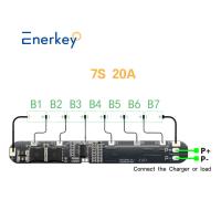 China 7S 20A 24V Li-ion Lithium 18650 Battery BMS Packs PCB Protection Board With Matching Cable for sale