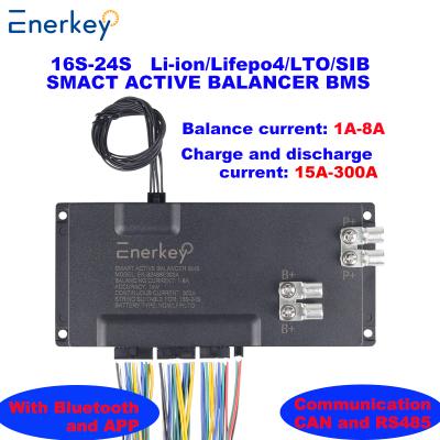 China Enerkey BMS Protection Electric Vehicles Smart Bms 16S 17S 18S 19S 20S 21S 22S 23S 24S 100A 200A 300A with 8A Active Balance for sale