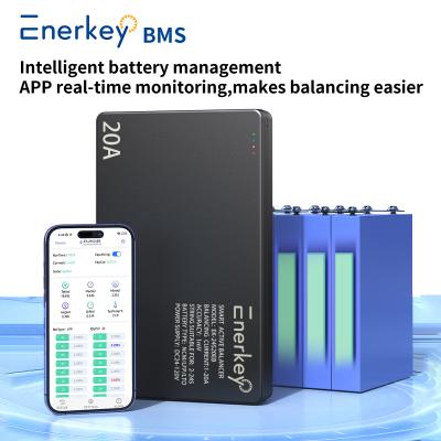 China Enerkey Smart Bluetooth BMS Active Balance 20A Battery Management System For 12V 24V 48V Li-ion LiFePO4 LTO Batteries for sale