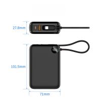 China 20000mAh Compact Fast Charging Power Bank with Built‑in Type‑C Cable, PD 20W Max 22.5W Output, LED Power Display, CE RoHS FCC Certified Portable Charger for sale