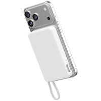 China Fashionable 10000mAh 3-In-1 Magnetic Wireless Power Bank With Built In Typ-C Cable Portable Charger, Supports Apple Watch TWS Charging for sale