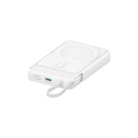 China Fashionable 10000mAh 3-In-1 Magnetic Wireless Power Bank With Built In Typ-C Cable Portable Charger, Supports Apple Watch TWS Charging for sale