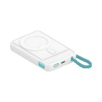 China Fashionable 10000mAh 3-In-1 Magnetic Wireless Power Bank With Built In Typ-C Cable Portable Charger, Supports Apple Watch TWS Charging for sale
