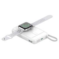 China Fashionable 10000mAh 3-In-1 Magnetic Wireless Power Bank With Built In Typ-C Cable Portable Charger, Supports Apple Watch TWS Charging for sale