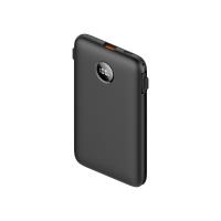 China 10000mAh Slim Portable Power Bank, Powerbank with 2 Built‑in Type‑C Cables PD 20W Fast Charging, USB‑A & USB‑C Port, Digital LCD Display Portable External Battery Pack for sale