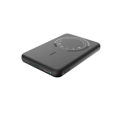 China 5000mAh Slim Magnetic Portable Power Bank, Compact Magnetic Wireless Charger Powerbank, USB‑C Input & Output, 15W Max Magnetic Wireless Charging (5W/7.5W/10W/15W) for sale