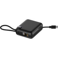China 10000mAh Compact Portable Power Bank Fast Charge With Two Built‑in Bidirectional Type‑C Cables, Extra Type‑C Port LED Digital Display Fashion Mini External Battery Pack for sale