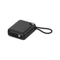 China 10000mAh Compact Portable Power Bank Fast Charge With Two Built‑in Bidirectional Type‑C Cables, Extra Type‑C Port LED Digital Display Fashion Mini External Battery Pack for sale