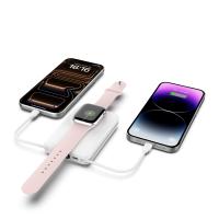 China Trending 10000mah Built In Cable Power Bank,Magnetic wireless power bank 15W for phones and smart watch for sale