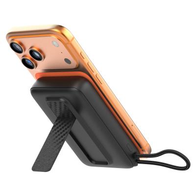 China Magnetic Wireless 10000mAh Power Bank with Foldable Kickstand and LED Display Providing Safe Fast Charging for Smartphones for sale