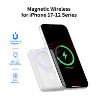 China 10000mAh Portable Magnetic Wireless Power Bank, Compatible with 15W/10W/7.5W/5W Wireless Charging, Built-in Type-C Input & Output Port, 4 LED Battery Indicator Lights External Battery Pack for sale