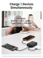 China 20000mAh High Capacity Fast Charging Power Bank, Built-in Type-C PD Input & Output Cable, Type-C Port & USB QC Output Port, Stylish Portable Design with LCD Digital Battery Display for sale