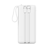 China 10000mAh Fast Charging Power Bank With 3 Built‑in Cables(Type‑C, Lightning, USB), Type‑C Input & Output Port, USB‑A Output Port, LCD Digital Battery Display Portable External Battery Pack for sale