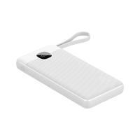 China 10000mAh Fast Charging Power Bank With 3 Built‑in Cables(Type‑C, Lightning, USB), Type‑C Input & Output Port, USB‑A Output Port, LCD Digital Battery Display Portable External Battery Pack for sale