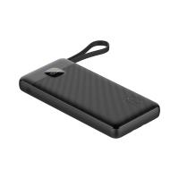 China Portable 10000mAh External Battery Charger, 3 Built‑in Charging Cables(Type‑C / Lightning / USB), Fast Charge Power Bank with Type‑C Input‑Output & USB‑A Output, LCD Screen Power Indicator for sale