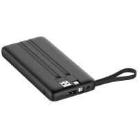 China Portable 10000mAh External Battery Charger, 3 Built‑in Charging Cables(Type‑C / Lightning / USB), Fast Charge Power Bank with Type‑C Input‑Output & USB‑A Output, LCD Screen Power Indicator for sale