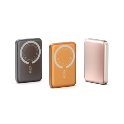 China 10000mAh Aluminum Alloy Magnetic Wireless Power Bank, Portable Magnetic Charger 15W Max Wireless Charging with Type‑C Input & Output Port for sale