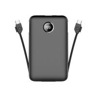 China 10000mAh Portable Charger with Built-in USB C Cables, 22.5W Fast Charging Power Bank, Ultra Slim Battery Pack with LED Digital Display, iPhone 15/16 Pro Max, Samsung Galaxy S24, Android for sale