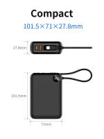 China 20000mAh High-Capacity Power Bank with Built-in Type-C Cable | 22.5W Fast Charging, USB-A & LCD Display for sale
