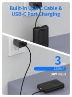 China 3-in-1 Magnetic Wireless Power Bank 10000mAh | Built-in Type-C & Lightning Cables, Apple Watch Charger & LCD Display for sale