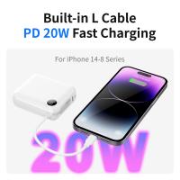 China Compact Mini Protable Charger,10000mAh Power Bank with Built-in Type-C & Lightning Cables | 22.5W Fast Charging & LCD Display for sale