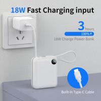 China Compact Mini Protable Charger,10000mAh Power Bank with Built-in Type-C & Lightning Cables | 22.5W Fast Charging & LCD Display for sale
