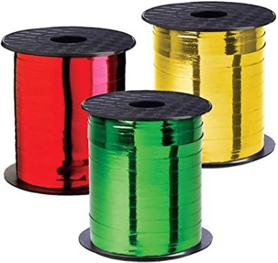 China Metallic Curling Plastic Ribbon Roll Balloon Gift Decoration 500 Yard for sale