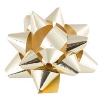 China 5cm Plastic Christmas Star Ribbon Bow Metallic Gift Decoration for sale