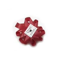 China 3in Plastic Christmas Flower Ribbon Bow Gift Packing Green Wrapping Ribbon for sale