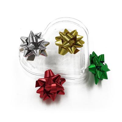 China 2.5inch Gift Wrap Star Ribbon Bow Christmas Bows For Presents for sale